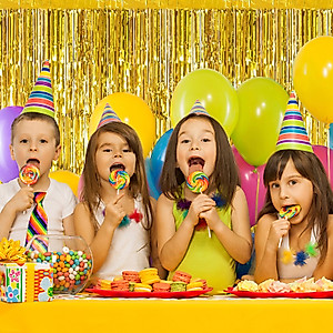 30 Pack Gold Foil Fringe Curtain Backdrop, 3.3x8.2 Feet Metallic Tinsel Streamer Curtains Photo Booth Props for Birthday/Wedding/Graduation/Baby Shower/Christmas/New Year/Disco Party Decorations