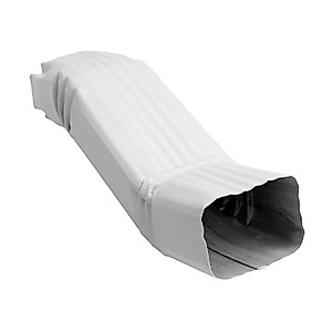 Gutter Downspout OFFSET White (Gloss) Aluminum gutter downspout elbow extensions. (2X3 A-Style)
