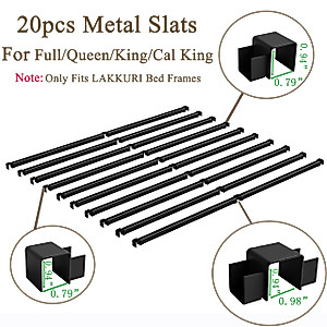 LAKKURI Metal Slats for Full Bed Frame, Full Bed Frame Slats Replacement for Extra Mattress Support, Easy Assembly, Enhance Support, Black