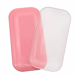DNHCLL 2 PCS Reuseable Eye Lashes Pads Pallet Stand, Rectangle Soft Silicone Eyelash Extension Pad Eye Lash Glue Stand Tray Holder(Pink and Clear)