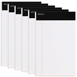 Emraw White Jr. Perforated Edge Legal Ruled Universal 50 Sheets Letter Writing Pad- 50 Ct. 5" x 8" inch (Pack of 6)