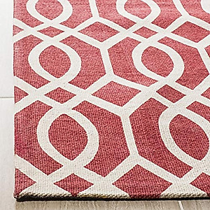 SAFAVIEH Cedar Brook Collection 5' x 8' Coral / Ivory CDR141G Handmade Geometric Cotton Area Rug