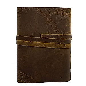 Ruzioon (7” x 5”) Leather Journal Writing Notebook - vintage leather-bound journal with deckle edge paper – Sketchbook - Travel Diary - leather journals