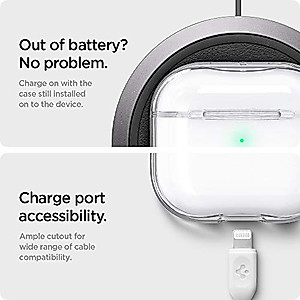 Spigen Ultra Hybrid Designed for Airpods 3rd Generation Case with Keychain, Protective Clear Case for Airpods 3 Case (2021) - Crystal Clear