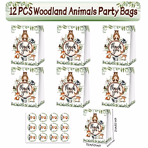 Woodland Party Favors 84 PCS Forest Animals Theme Masks Sticker Keychains Straws Slap Bracelets Bubble Sticks Gift Bags for Kids Woodland Creatures Birthday Party Baby Shower Goodie Bag Fillers