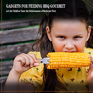 BBQ Tool Set-7 in 1 Spatula with 4 pcs Stainless Steel Corn Cob Holders for BBQ, Multifunctional BBQ Accessories Set, Grill Tools Set with Wooden Handle, BBQ Gifts for Men