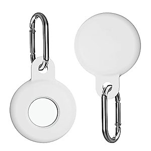 CAMFUN Silicone Case for AirTag Finder, Anti-Scratch, Waterproof, Lightweight, Durable Protective Cover with Keychain Compatible with 【New 2021 AirTags】 (2 Pcs, White)