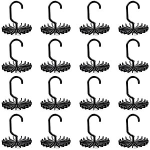 AUEAR, 16 Pack 360 Degree Rotating Scarf Hanger Twirl Plastic Ties Hanger for Home Bedroom