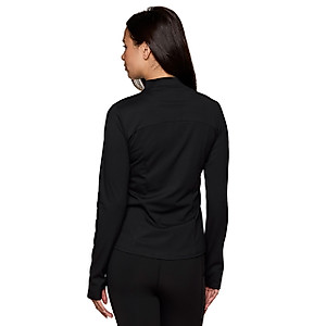 RBX Women's Running Jacket Lightweight Yoga Jacket With Zipper Pockets Seamed Black M