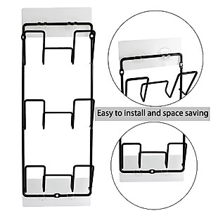 Cokorgue Pot Lid Organizer for Cabinet Door No Drilling, Pot Lid Holder for Kitchen Organization & Storage, 2 Pack Black