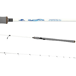 Tsunami Slim Wave White Jigging Spinning 6' 4" Medium Heavy Rod SWSPS-641-MH