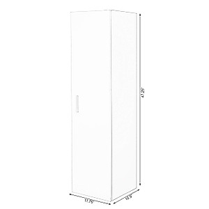 Basicwise Modern Long Bathroom Wall Mounted Cabinet, White,