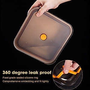 Metal Food Container, Stainless Steel Food Storage Container Leak Proof Sinking Lid for Restaurant (500ml)