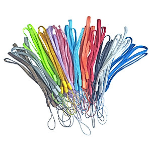 ColorYourLife Multi-Color Wrist Straps Lanyards Strings for USB Flash Drive Memory Stick Stylus Pens and Small Items with Microfiber Cloth (48 Pack), multicolor