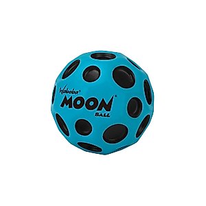 Waboba Moon Ball - Super High Bouncing Ball - Neon Coloured Indoor and Outdoor Ball Ages - Make Pop Sounds - Easy to Grip, Blue - (65 mm