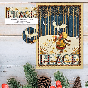 Current Peace Dove Christmas Greeting Cards Set © Mary Engelbreit - Set of 18 Large 5 x 7-Inch Folded Cards, Themed Religious Holiday Card Value Pack, Envelopes Included