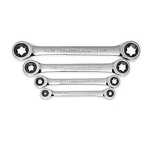 GEARWRENCH 4 Pc. Double Box Ratcheting E-Torx Wrench Set - 9224D,Silver
