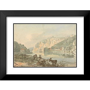 ArtDirect Nicholas Pocock 24x18 Black Modern Frame and Double Matted Museum Art Print Titled - Hotwells from Rownham Ferry