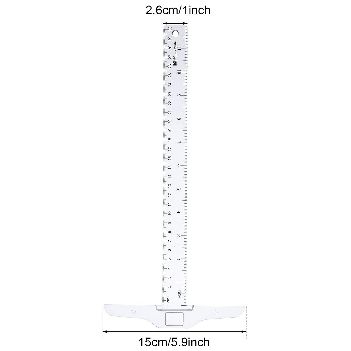 Pangda 12 Inch/ 30 cm Junior T-Square Plastic Transparent T-Ruler for Drafting and General Layout Work (1)