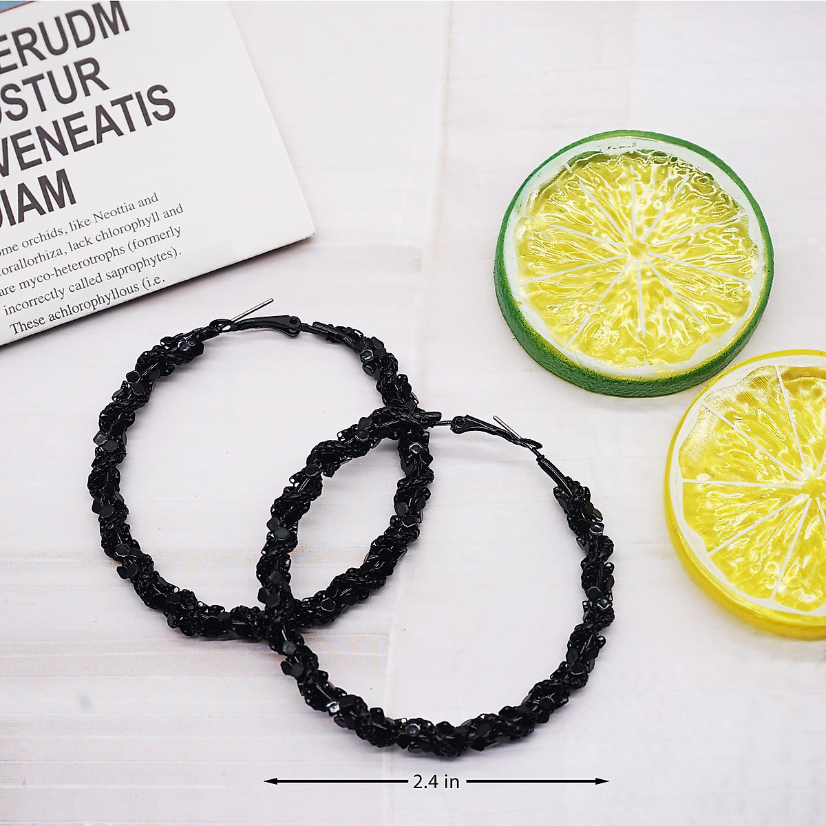 Black Hoop Earrings For Women Statement Oval Black Dangle Hoop Earrings Chunky Stainless Steel Black Cubic Hoop Earrings For Women Dainty Trendy Hypoallergenic Big Studs Earrings Jewelry