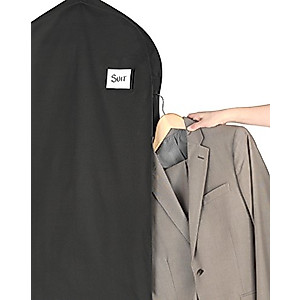 Whitmor Deluxe Zippered Suit Bag, Black