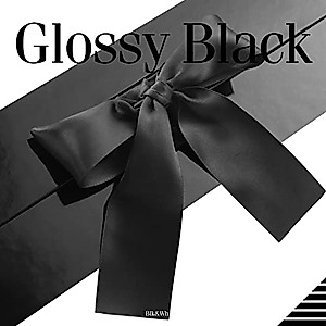 BLK&WH Extra Large Gift Box with Ribbon 16.3x14.2x5 Inches, Large Black Gift Box with Lid for Presents, Groomsman Proposal Box, Big Gift Box for Clothes and Large Gifts(Glossy Black)