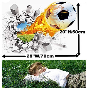 Test-Rite Soccer Wall Decals for Boys Rooms - Multicolor Vinyl Stickers - Modern Sports Wall Decor - Reusable Wall Stickers