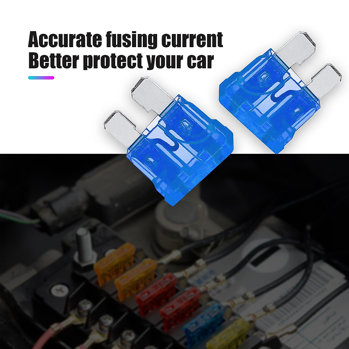 Yonpu 50 PCS Car Fuses, 15A Medium Car Blade Fuse Replacement for Car/RV/Truck/Motorcycle/Boat (Blue)