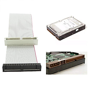 ZRM&E 30cm IDE Female to Male Hard Disk Cable 40 Pins IDE Extension Flexible Flat Cable for 3.5 Inch IDE Interface Hard Drive, 5.25 Inch IDE CD and DVD Compatible