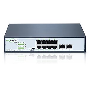 1500ft 8 Port Long Range PoE+ Switch, PoE Extension with Continuous Run of cat5e/cat6, Fast Ethernet 10/100Mbps, 30W IEEE802.3at/af
