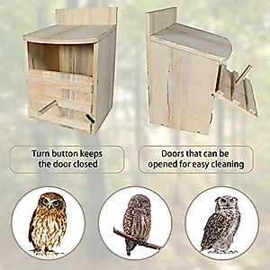 Big Owl House,Screech Owl House,Owl Nesting Box Owl Bird House,Barn Owl Box Owl Boxes for Outside with Mounting Screws, Instructions,Video Teaching, Easy Assembly Required