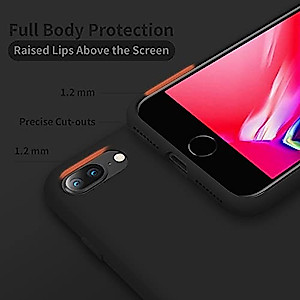 Cordking iPhone 8 Plus Case, iPhone 7 Plus Case, Silicone Ultra Slim Shockproof Phone Case with [Soft Anti-Scratch Microfiber Lining], 5.5 inch, Black