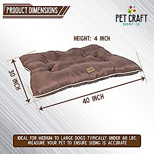 Pet Craft Supply Super Snoozer Calming Indoor / Outdoor All Season Water Resistant Durable Dog Bed, Large, Chocolate, 40.0"L x 30.0"W x 4.0"Th