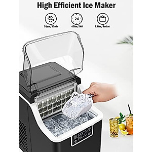 Kndko Ice Makers Countertop, 2,000 pcs/45 lbs/Day,2 Way Filling,Self-Cleaning,6 Gears Ice Size Control,24H Timer, ice Machine Maker countertop for Home Outdoor RV