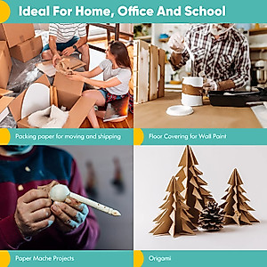 Brown Packing Paper 15"×450"(38'), Brown Paper Roll, Art Craft Paper, Kraft Paper Roll for Moving Boxes Supplies, Gift Wrapping Bouquet Flower Paper, Poster Bulletin Board Paper, Arts and Crafts