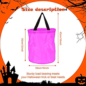 2 Pieces LED Light Halloween Candy Bags Light Up Halloween Bucket Trick or Treat Bags Light Up Candy Bags Multipurpose Reusable Goody Bucket for Halloween Supplies Favors(Pink)