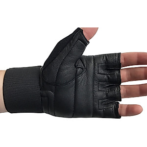 Muscle Composition Gym Gloves with Wrist Support for Gym Workout, Crossfit,Weightlifting Black/White. Premium Quality Materials. (Black, X-Large)