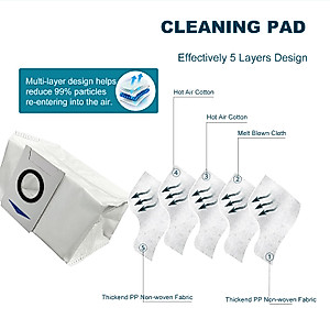 16Pack Replacement Parts Compatible with ECOVACS DEEBOTX1 Omni / X1TURBO / X1 Plus /T10 Omni Robotic Vacuum Cleaner Accessories, 1 Roller Brush 2 HEPA Filters 5 Dust Bags 4 Side Brushes 4 Mop Pads