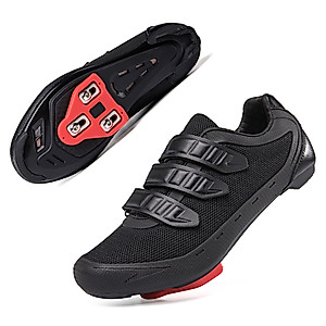 Mens Womens Indoor Cycling Shoes Compatible with Peloton Bike Shoes Cycling Shoes with Delta Cleats Clip Outdoor Pedal SPD Road Bike Shoes,Black