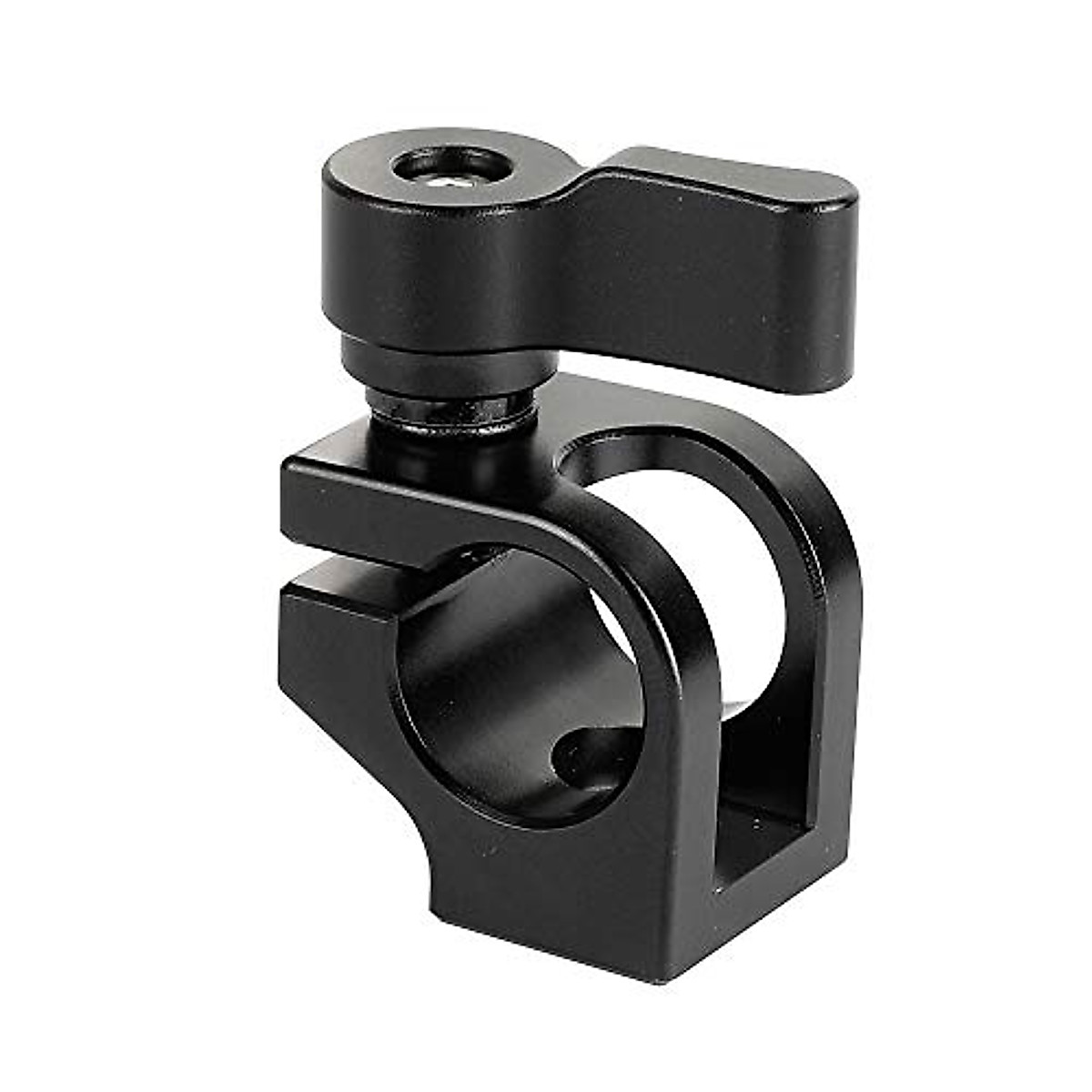 CAMVATE 15mm Single Rod Clamp Install on 1/4"-20 Thread Hole for Camera cage (Black Knob) - 2127