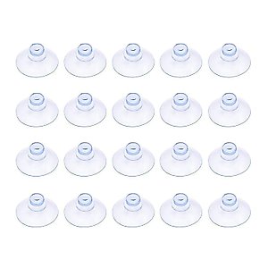 XMHF 20 Pack 1.8in/45mm Suction Cup Plastic Sucker Pads Without Hooks Clear