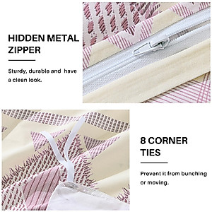 CozyQQ Boho Duvet Cover King - 100% Cotton 400TC Soft King Summer Duvet Cover Set with Zipper Closure 8 Ties, 3-Piece Geometric Bohemian Aztec King Duvet Cover (104x90, No Comforter)