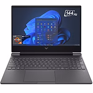 HP Victus Gaming Laptop, 15.6" FHD IPS 144Hz Display, AMD 6-Core Ryzen 5 7535HS (Beat i7-1260P), GeForce RTX 2050, 16GB DDR5, 512GB PCIe 4.0, Backlit KB, Wi-Fi 6, RJ-45, USB-C, HDMI, Win 11 Pro