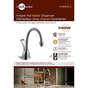 InSinkErator H-Wave-SN Involve Wave Instant Hot Water Dispenser System with Stainless Steel Tank, Satin Nickel