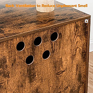 HOOBRO Litter Box Enclosure with Cat Tree Tower, Hidden Cat Washroom with Scratching Post and Soft Plush Perch, Wooden Cat Furniture, Indoor Pet Cabinet with Multiple Platforms, Rustic Brown BF12MW03