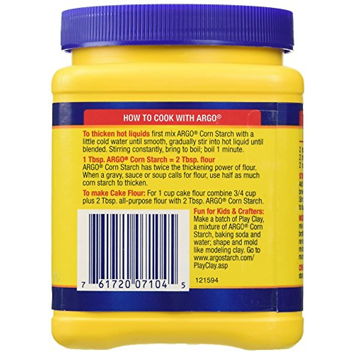 Argo 100% Pure Corn Starch, 16 Oz, Pack of 2