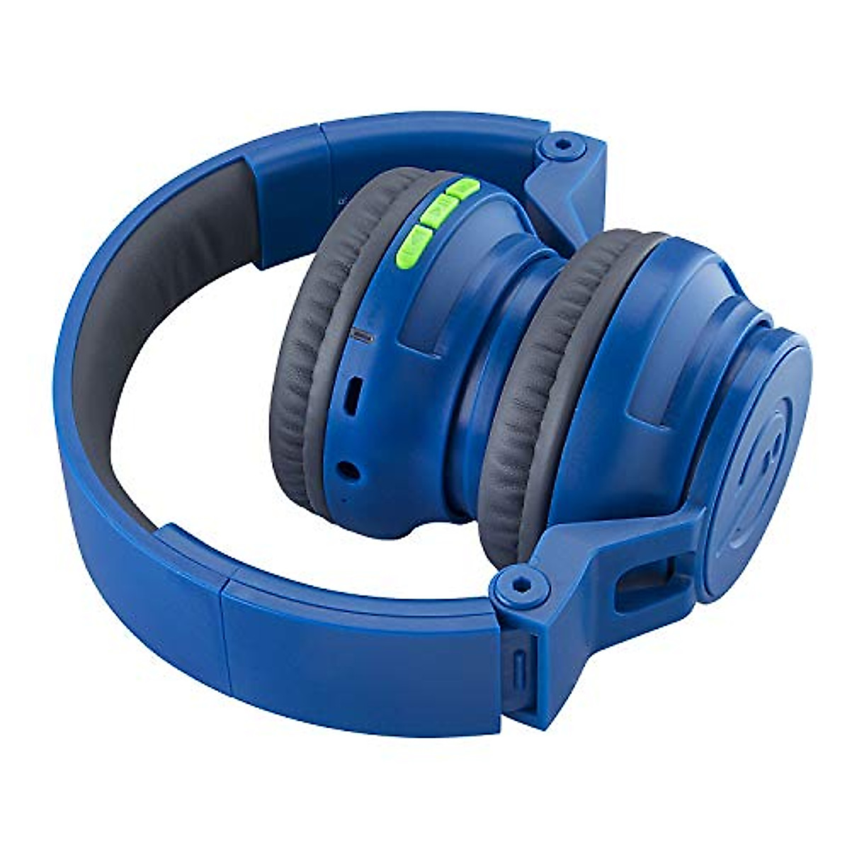 eKids Wireless Bluetooth Kids Headphones with Microphone, Portable Volume Reduced to Protect Hearing Rechargeable Battery, Adjustable Kids Headband for School Home or Travel Blue﻿