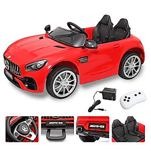 TOBBI 12V Kids Ride On Car Mercedes Benz Licensed Kids Electric Car with Remote Control, MP3, Radio, 3 Speeds for Boys Girls Red