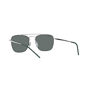 Ray-Ban RB3588 Square Sunglasses, Silver/Dark Grey Polarized, 55 mm