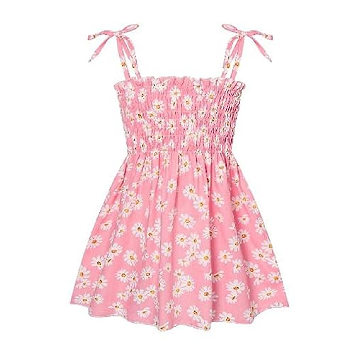 Toddler Sunflower Dress Floral Slip Kids Clothes Dress Baby Beach Girls Dress Christmas Dresses for (Pink, 5-6 Years)